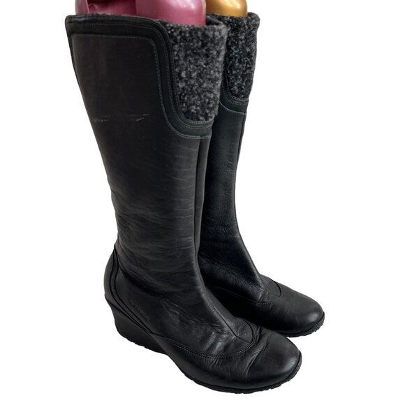 Merrell | Shoes | Merrell Knee High Boots Larkspur 85 Black Leather ...